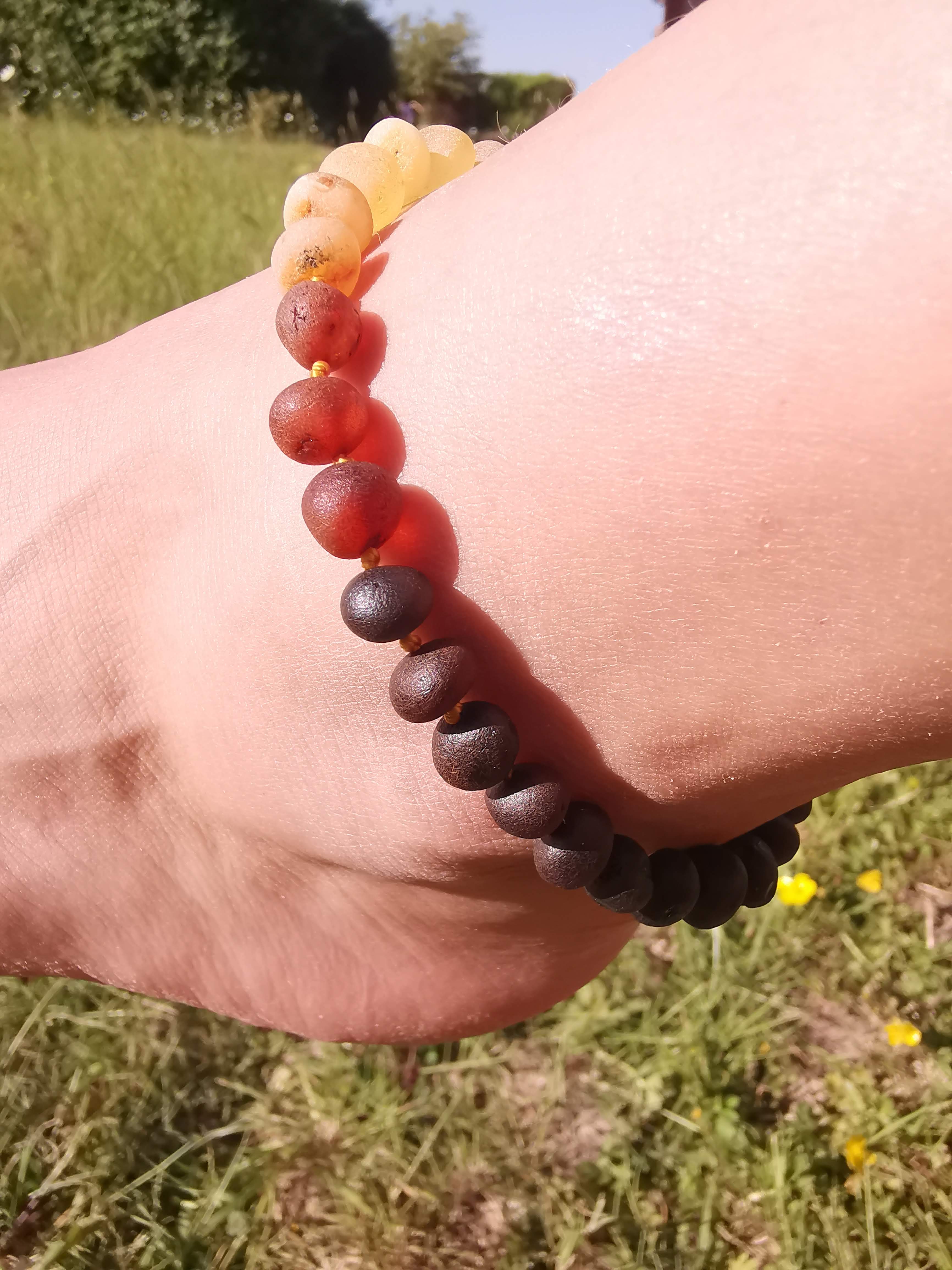Adult Unpolished Amber Anklet