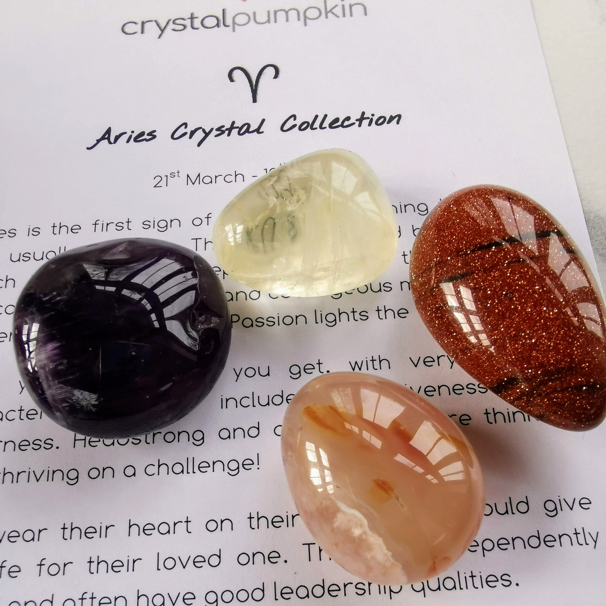 Aries Gemstone Crystal Set