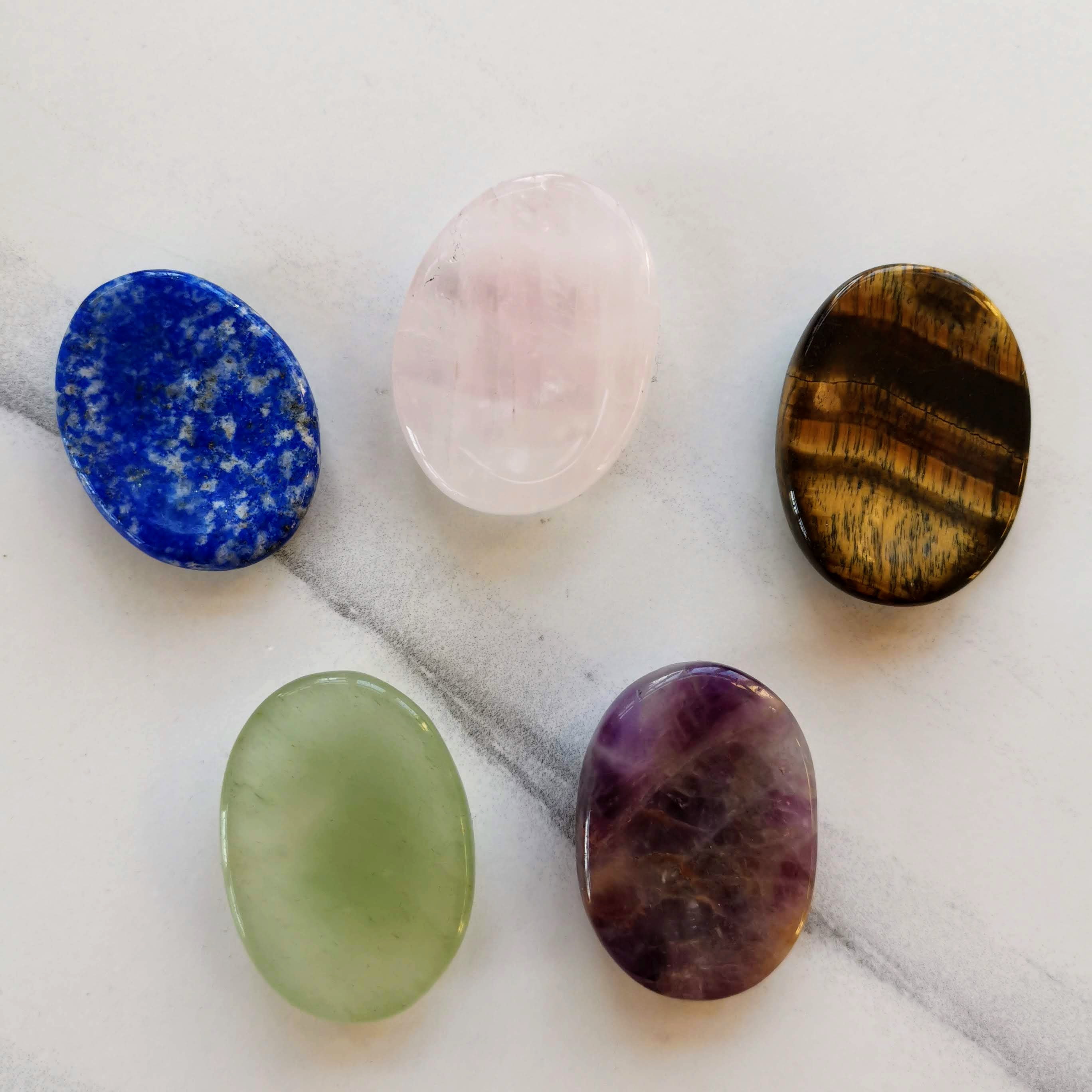 Palm Stone Worry Stone - Choice of Crystals