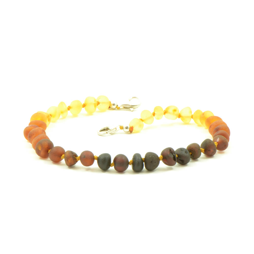 Baroque Amber Adjustable Bracelet - Unpolished rainbow amber